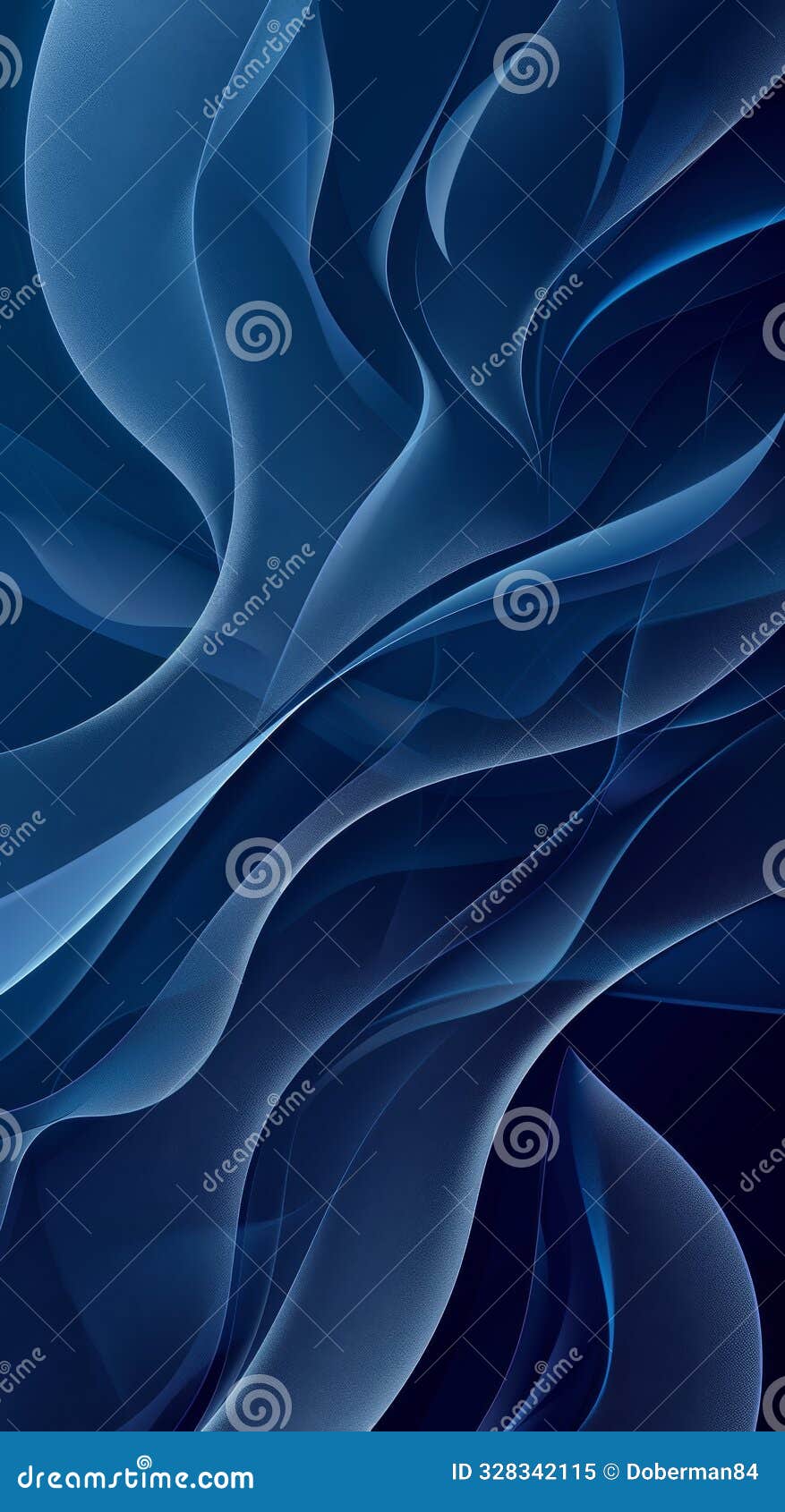 Minimalist Dark Blue Gradient Artwork with Fluid Abstract Wave Patterns ...