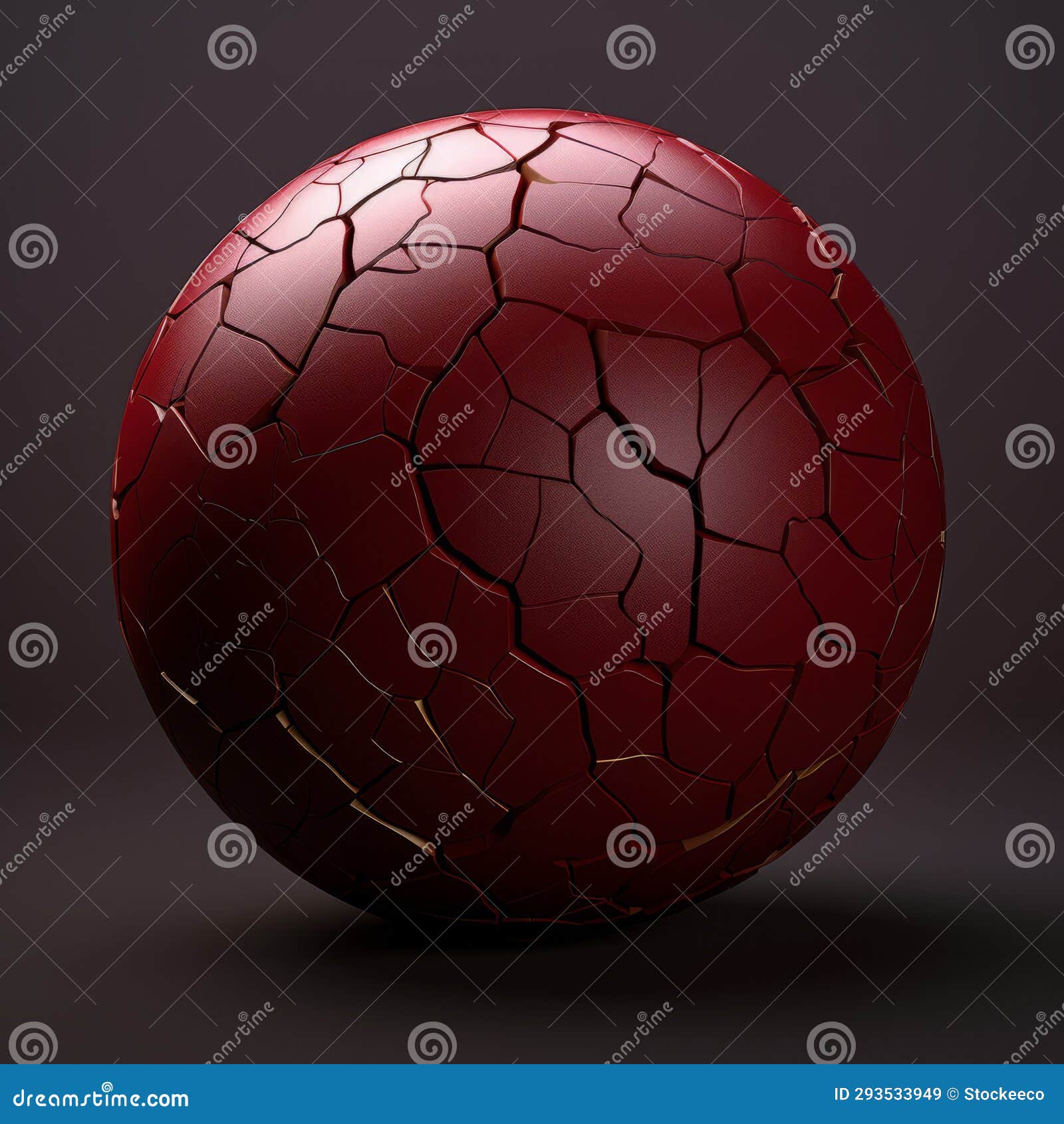 Minimalist Dark Red Sphere With Cracks - Version V5.2 Royalty-Free ...