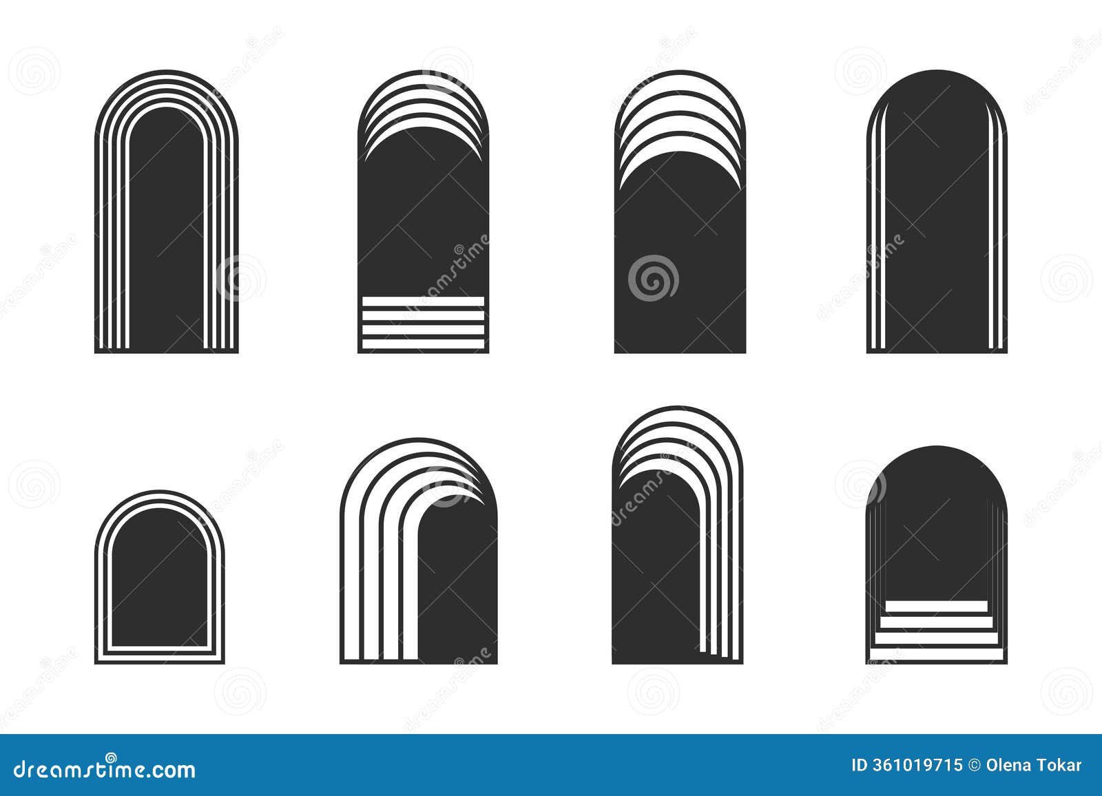 Minimalist Decorative Aesthetic Arch Frame, Vector Linear Design ...