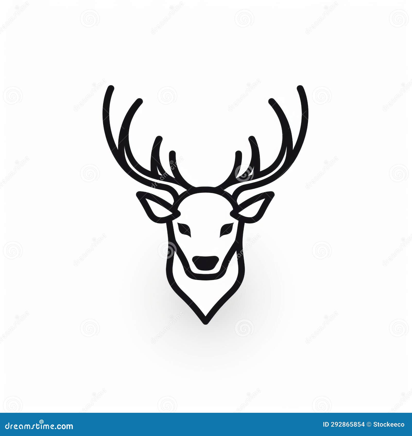 Minimalist Deer Head Icon on White Background Stock Illustration ...