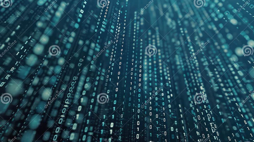 Minimalist Depiction of Binary Code Stock Illustration - Illustration of software, computing ...