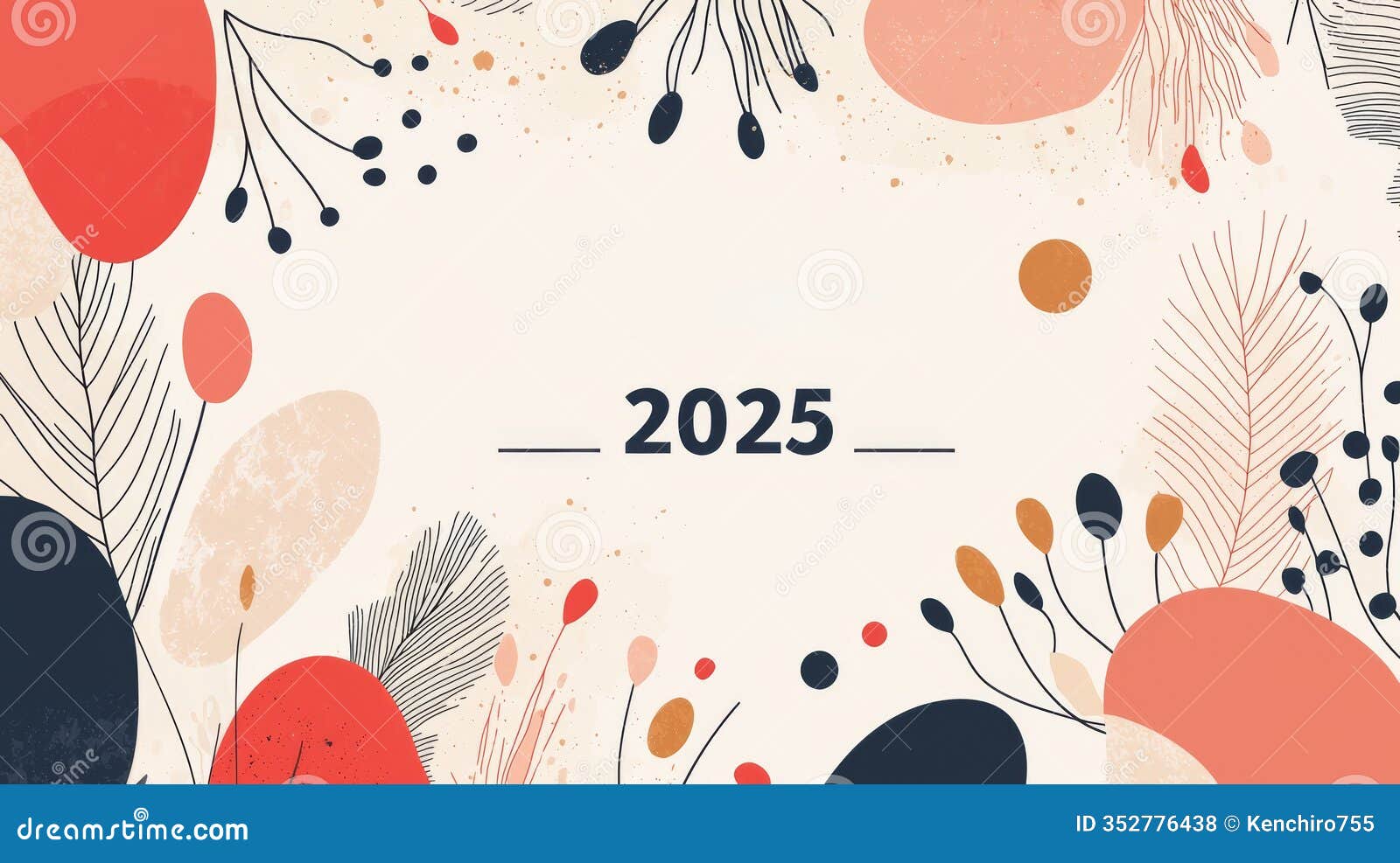 Minimalist 2025 Greeting With Geometric Shapes Stock Photography ...