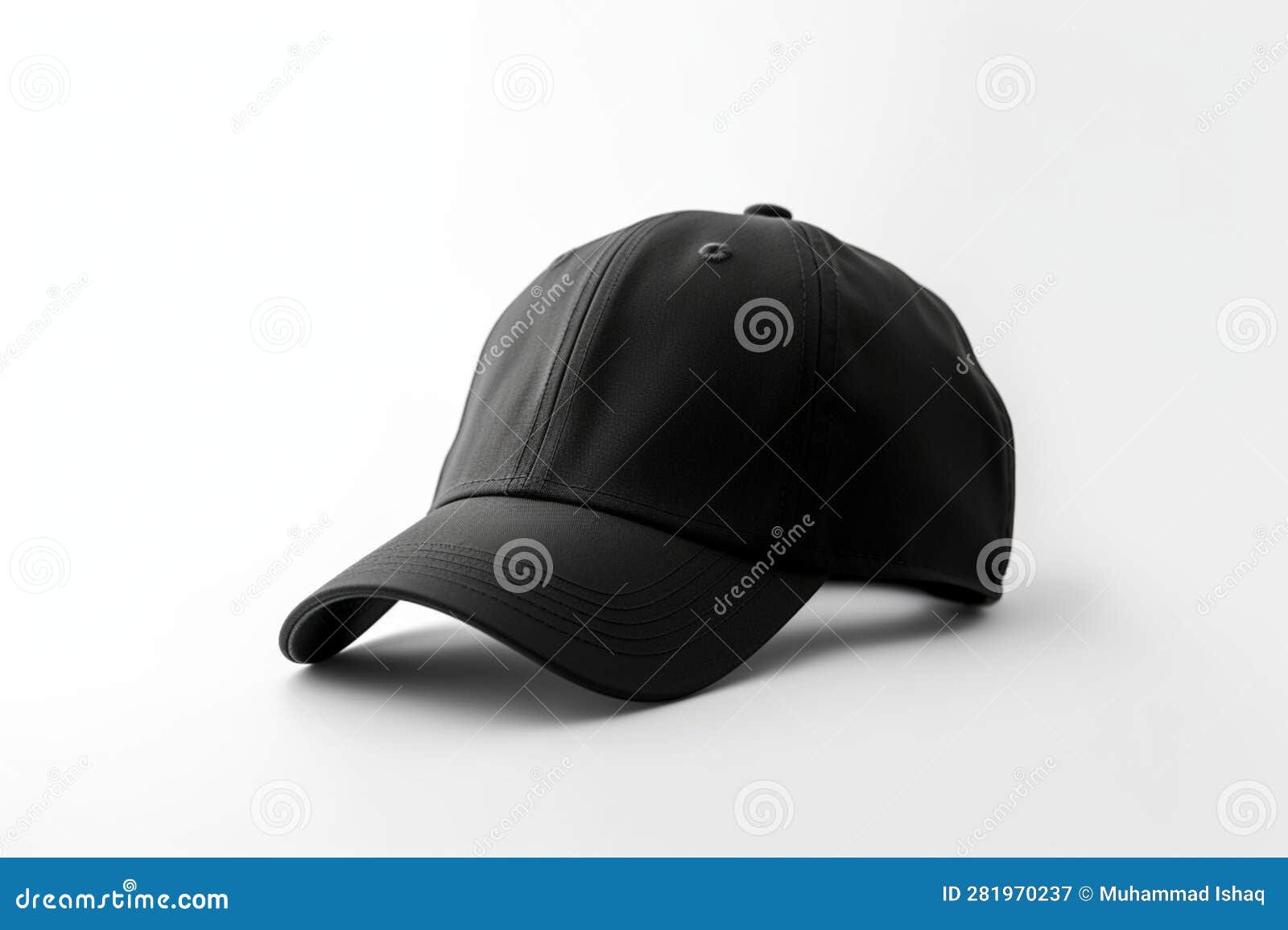 Minimalist Design, Black Cap Mockup on White Background Stock ...