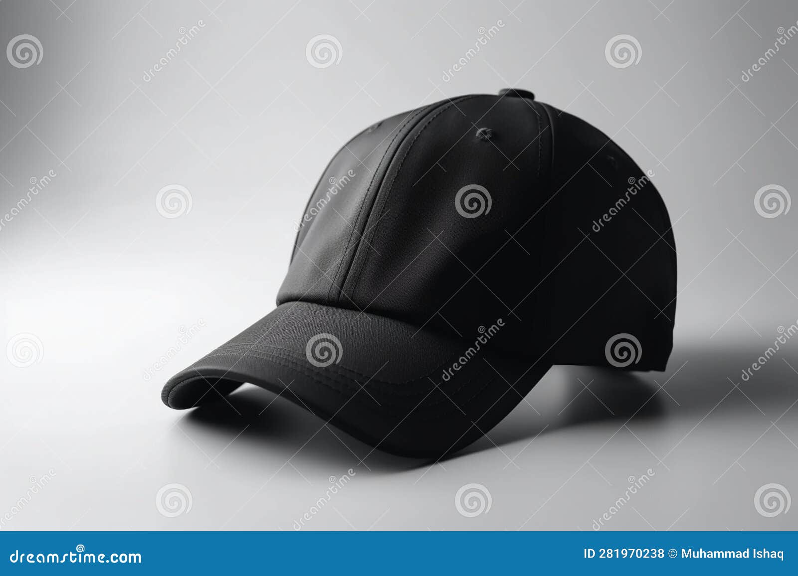 Minimalist Design, Black Cap Mockup on White Background Stock ...