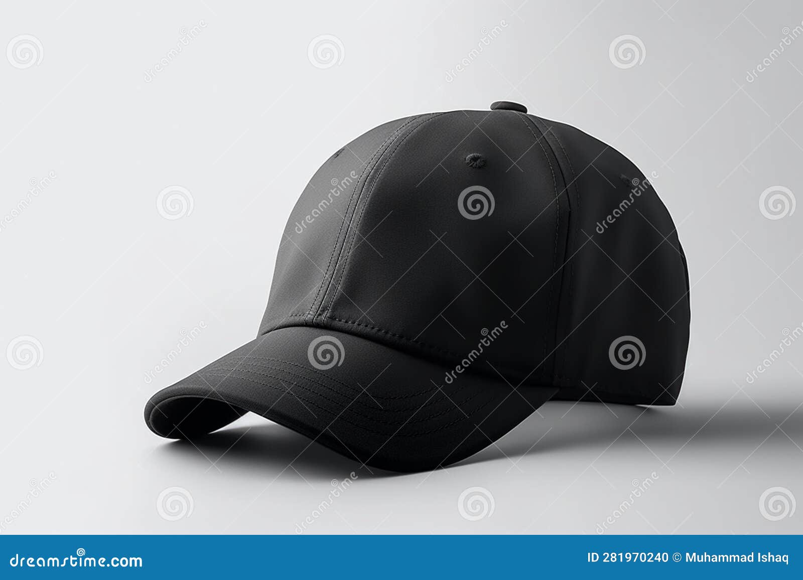 Minimalist Design, Black Cap Mockup on White Background Stock ...