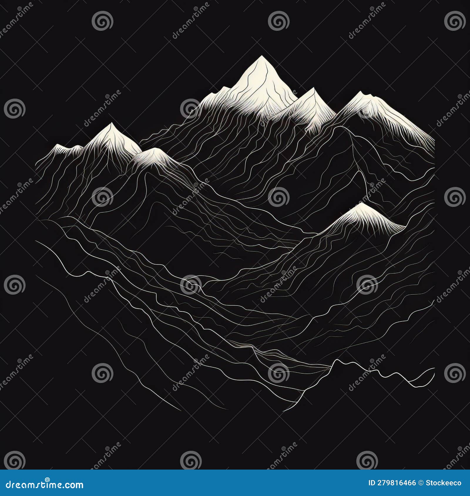 Minimalist Design of Canyon with Mountains Stock Illustration ...