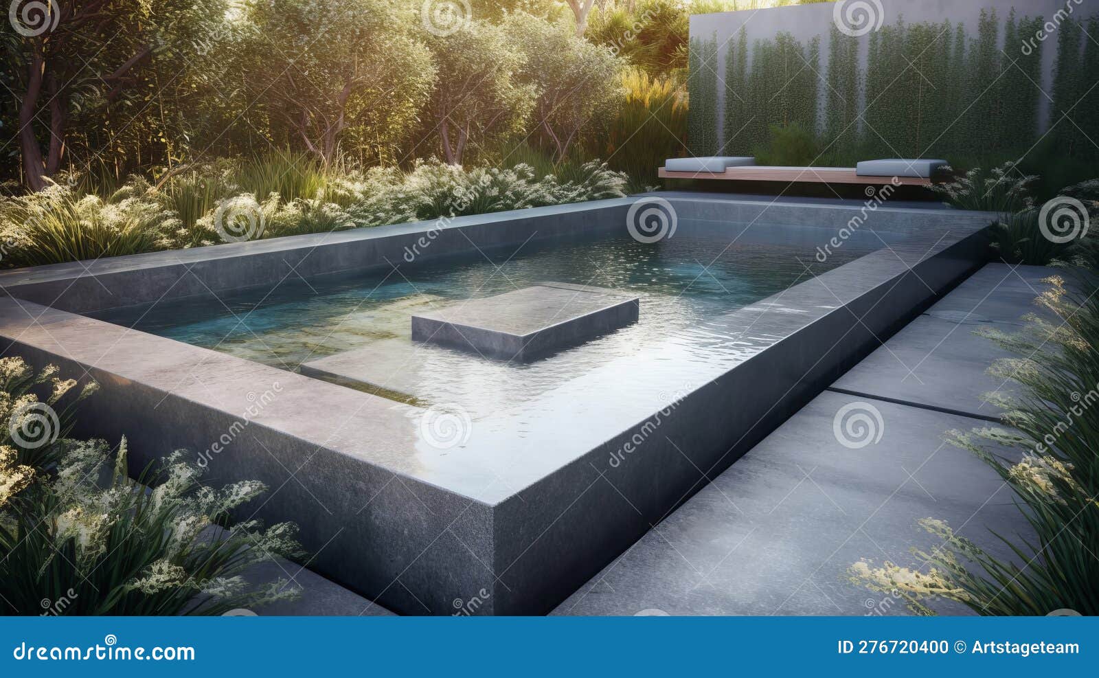 A Minimalist Design with a Captivating Water Feature. AI Generated ...