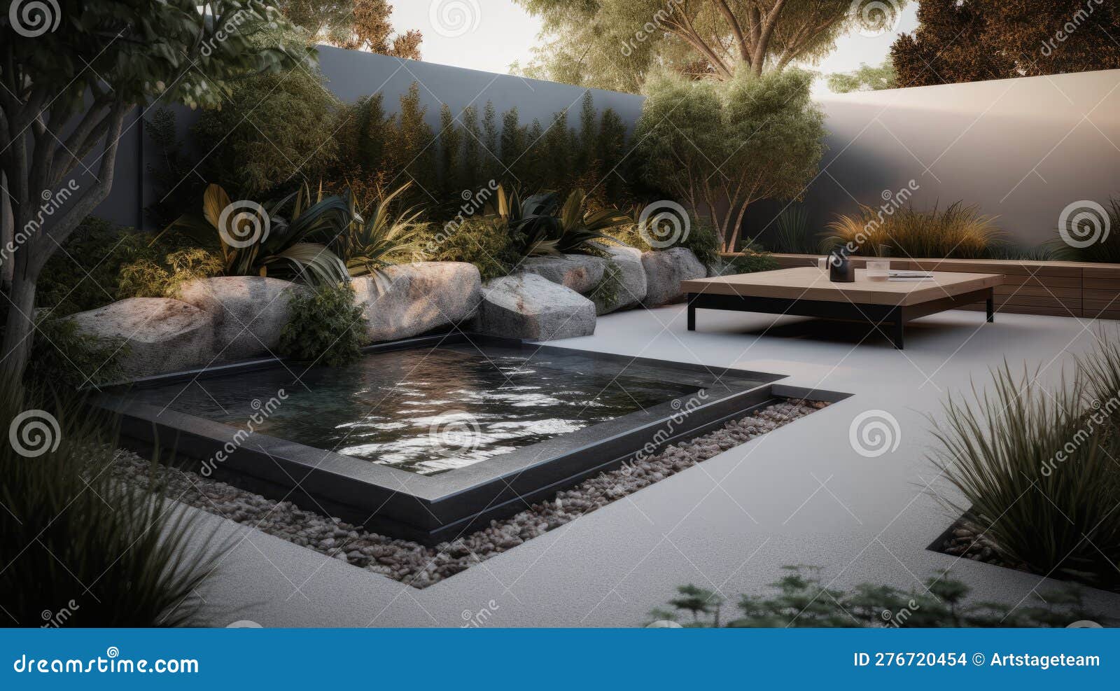 A Minimalist Design with a Captivating Water Feature. AI Generated ...