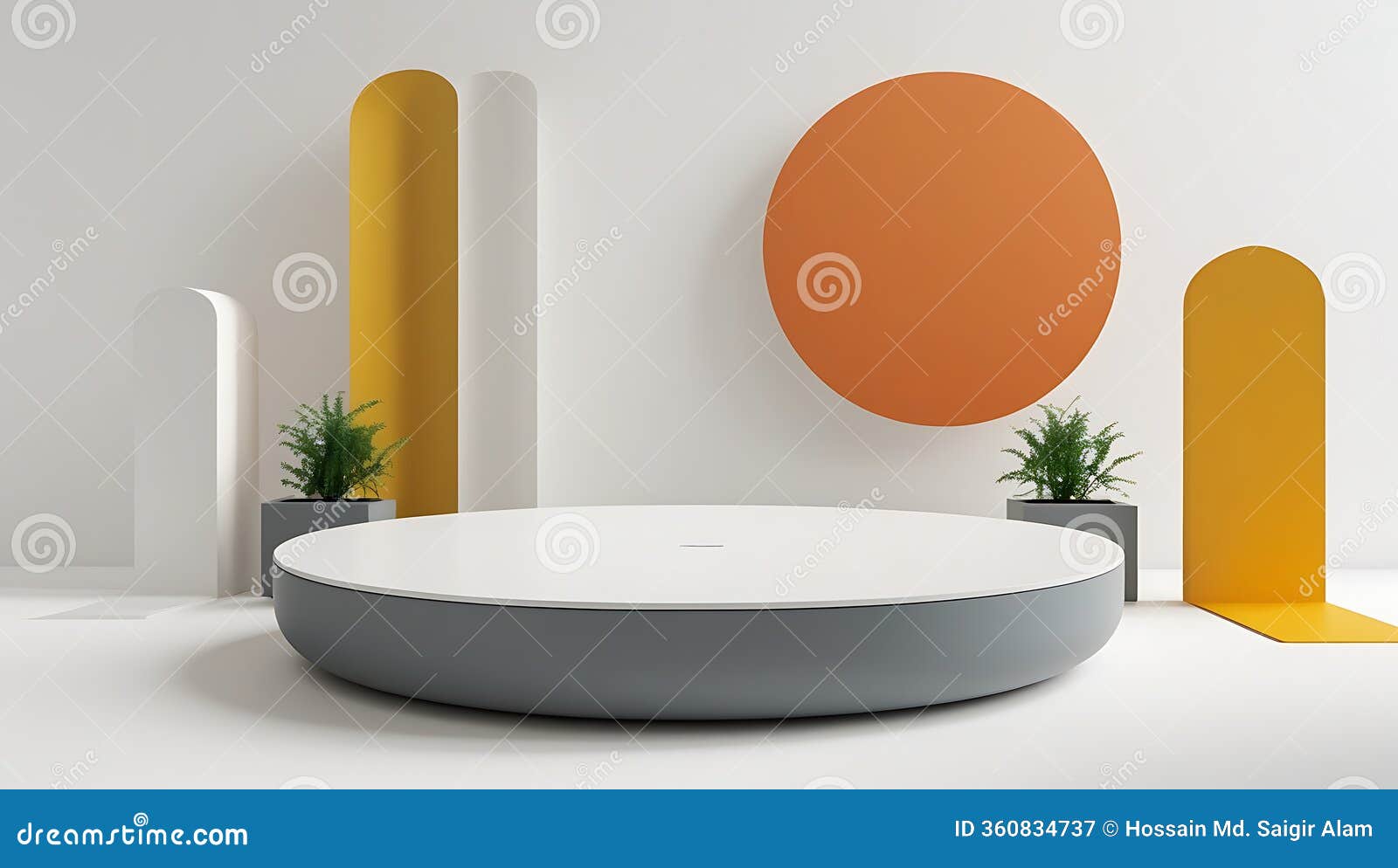 Minimalist Design with Circular and Linear Elements Stock Illustration ...