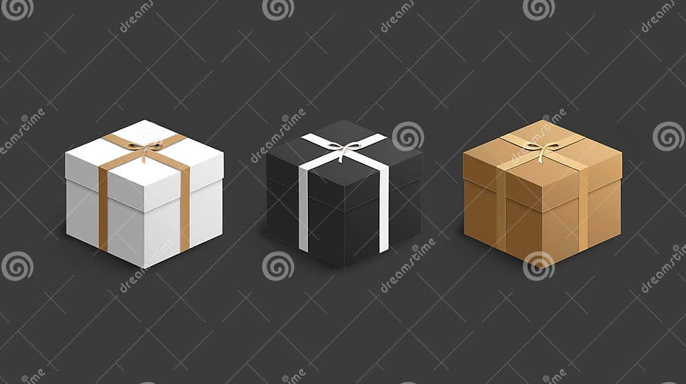 Minimalist Design of Elegant Closed Boxes in White, Black and Brown F ...