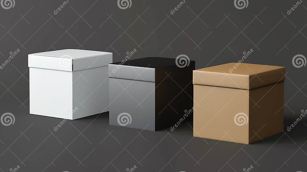 Minimalist Design of Elegant Closed Boxes in White, Black and Brown F ...