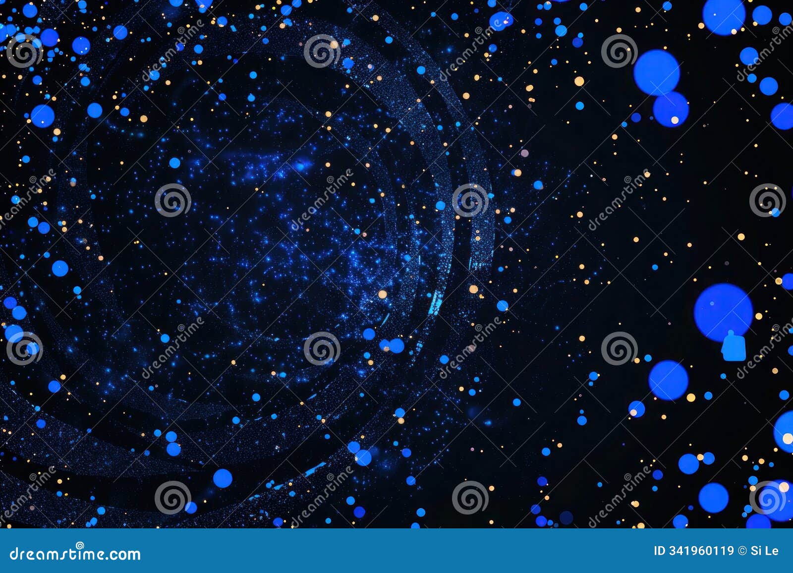 Blue Glowing Abstract Light Shape on Black Noise Texture Background ...