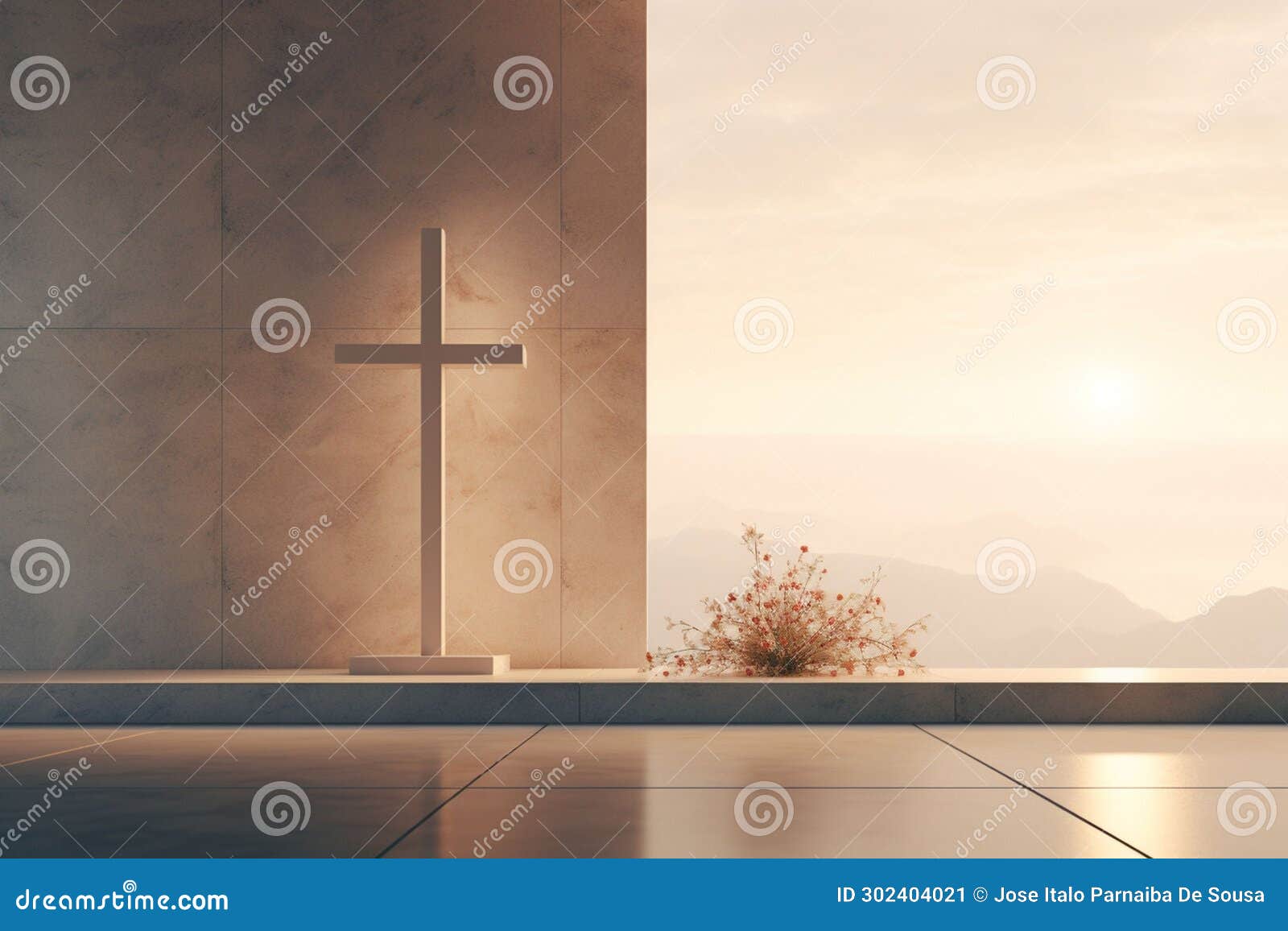 Minimalist Design Featuring a Cross and Subtle Stock Illustration ...