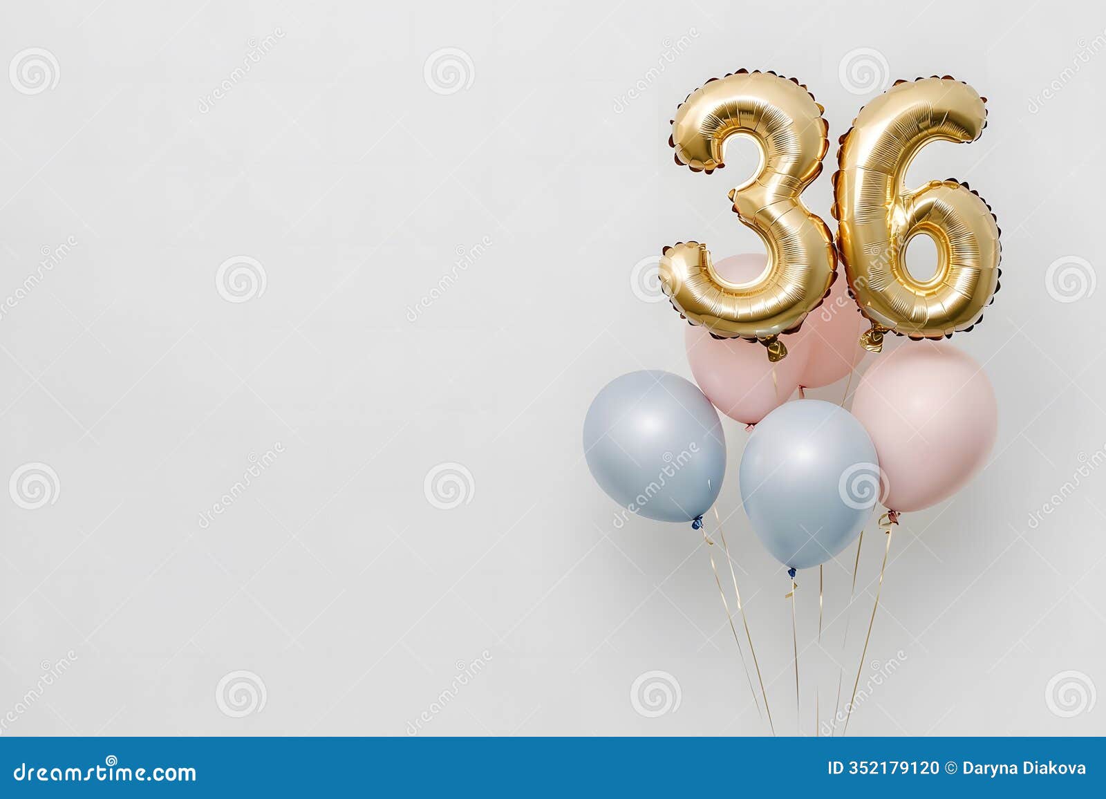 Minimalist Design Featuring the Number 36 Balloon on a White Background ...