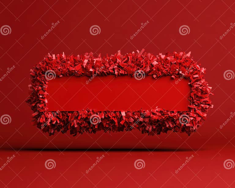 Minimalist Design Featuring a Red Rectangular Frame Surrounded by Dense ...