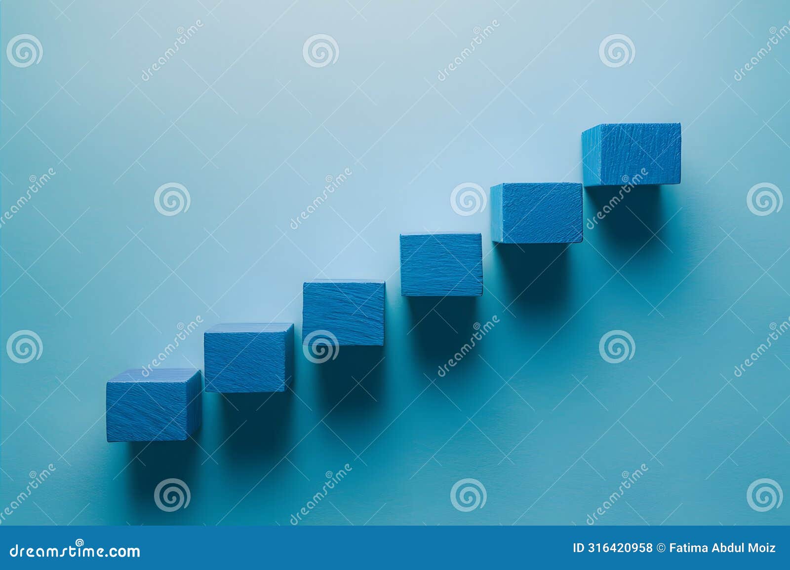 Minimalist Design Featuring a Sequence of Blue Rectangular Blocks on ...