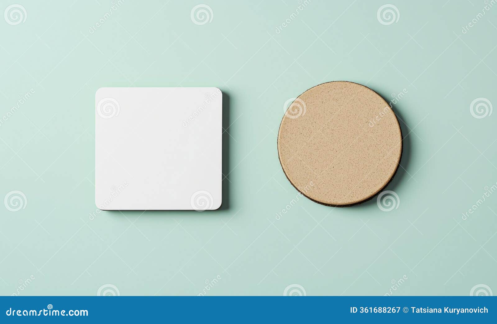 Minimalist Design Featuring Square White Coaster and Round Beige ...