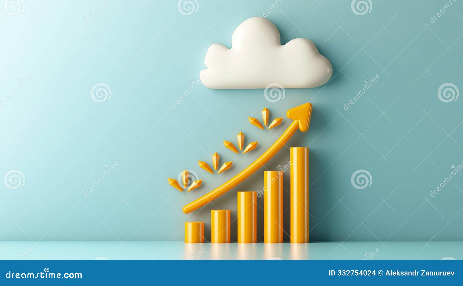 A Minimalist Design Showcases a Stylized Cloud Above a Rising Bar Graph ...