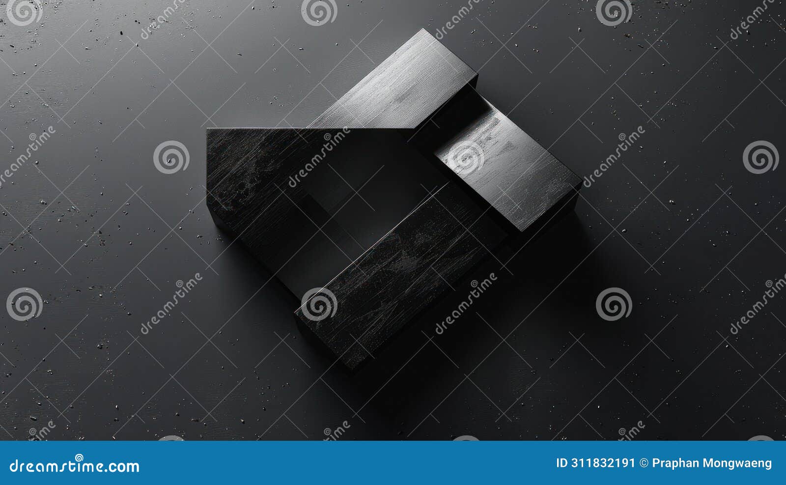 Minimalist Design Showcasing a Matte Black Geometric Shape with a ...