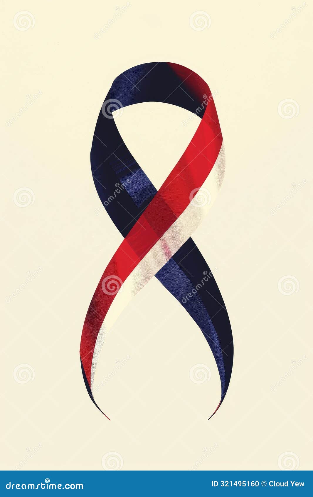 Minimalist Design of a Single Red, White, and Blue Ribbon. Stock ...