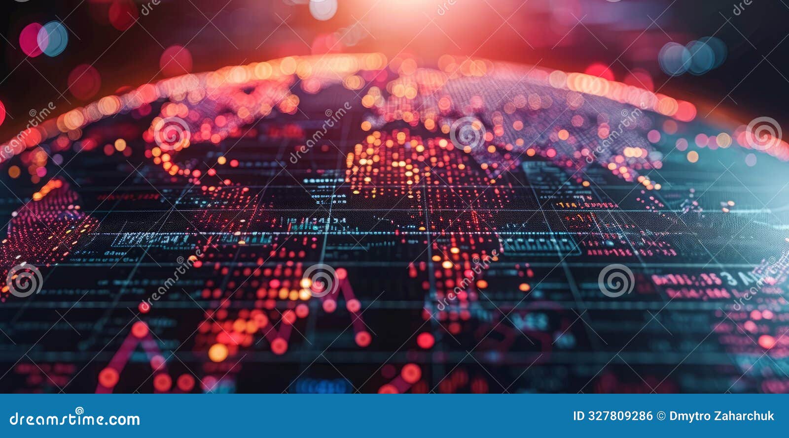 Minimalist Digital Infographic, Simple Globe with Clean Graphs and Data ...