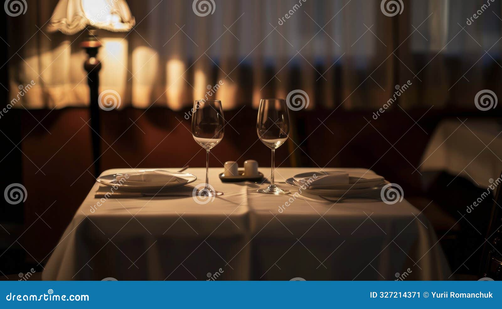 Minimalist Dining Scene Single Place Setting on White Tablecloth in ...
