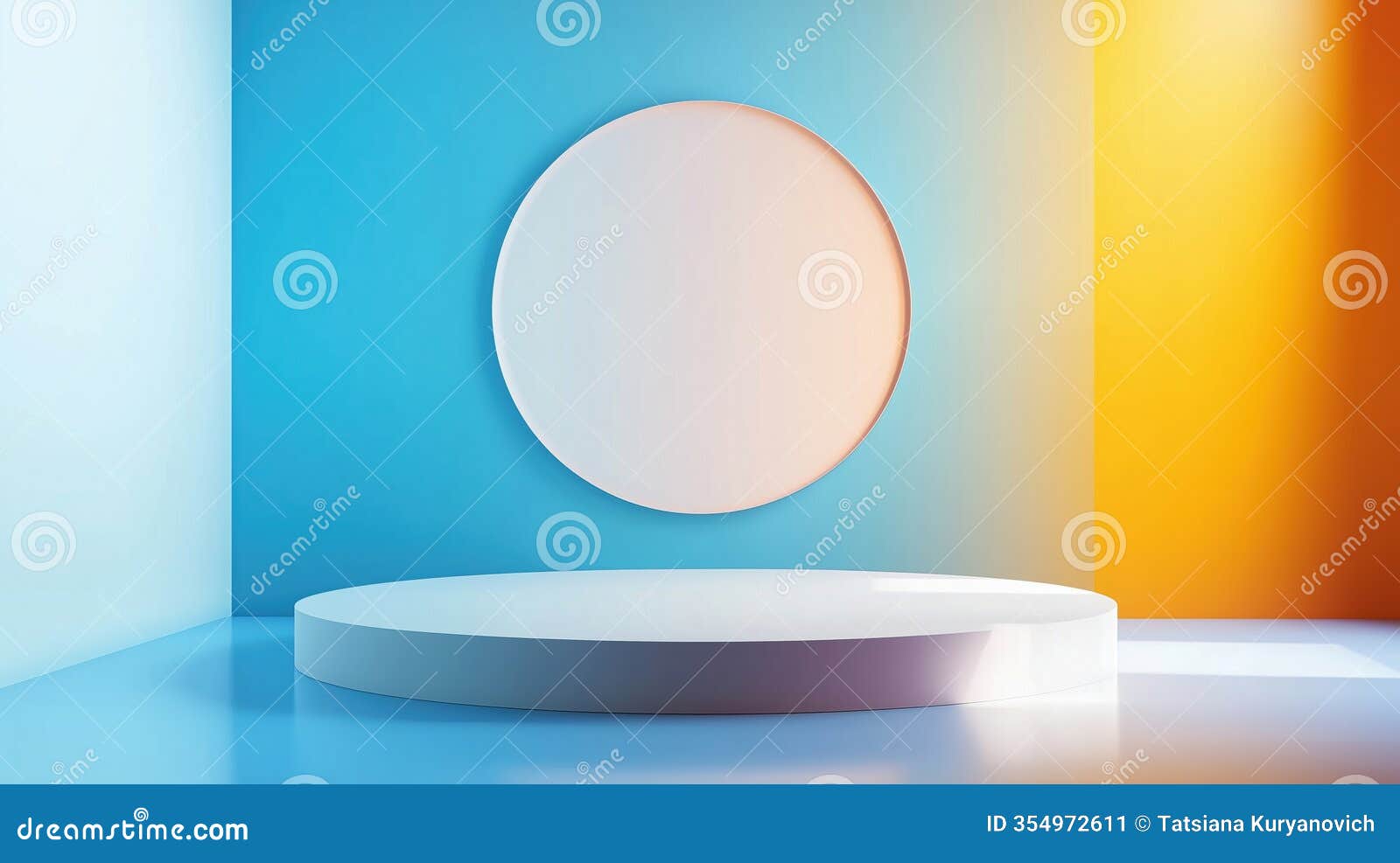 Minimalist Display Area with Circular Backdrop Stock Image - Image of ...
