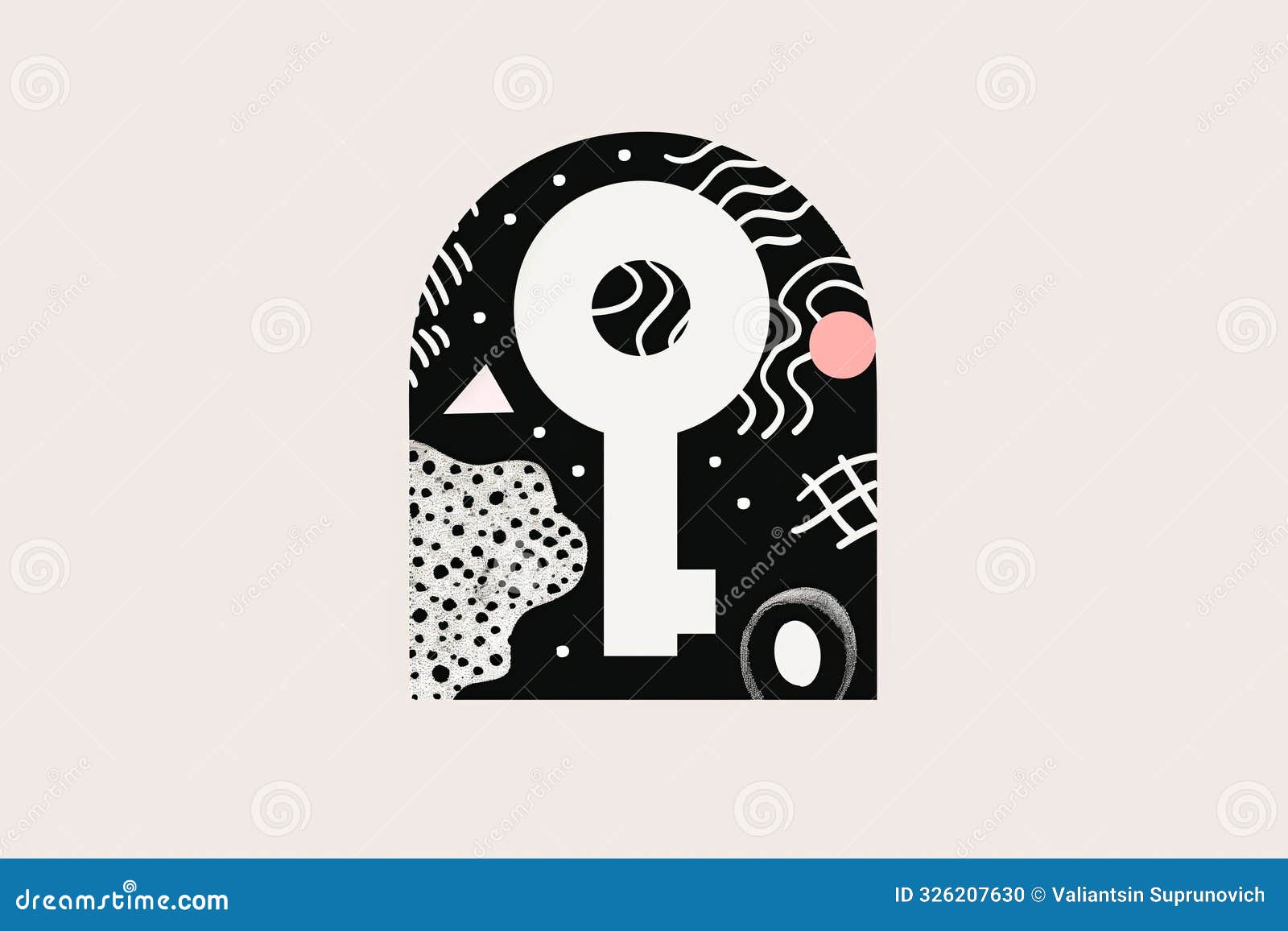A Minimalist Doodle Style Illustration of a Keyhole, with a View Inside ...