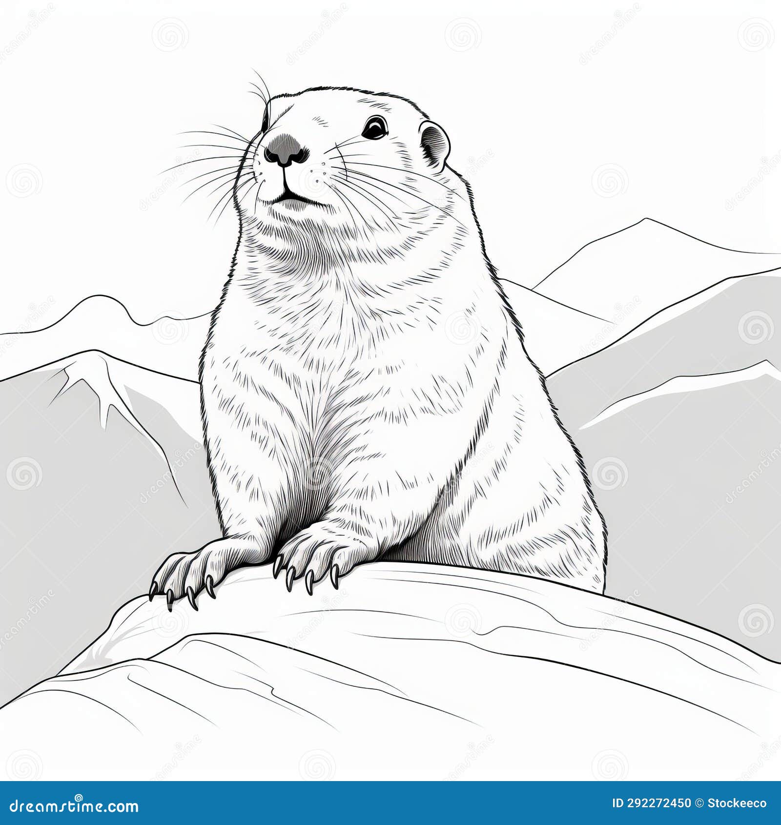 Minimalist Drawing of a Ground Squirrel in Soviet Style Stock ...