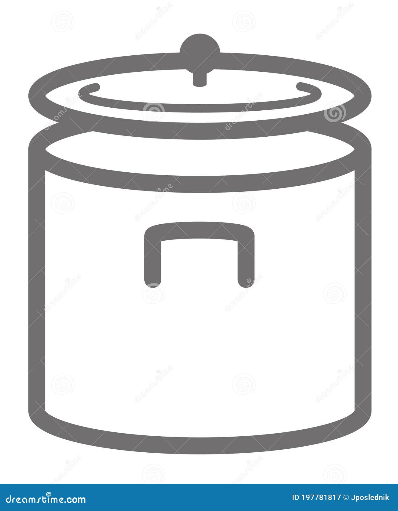 A Minimalist Drawing of a Large Pot with a Lid Stock Vector ...