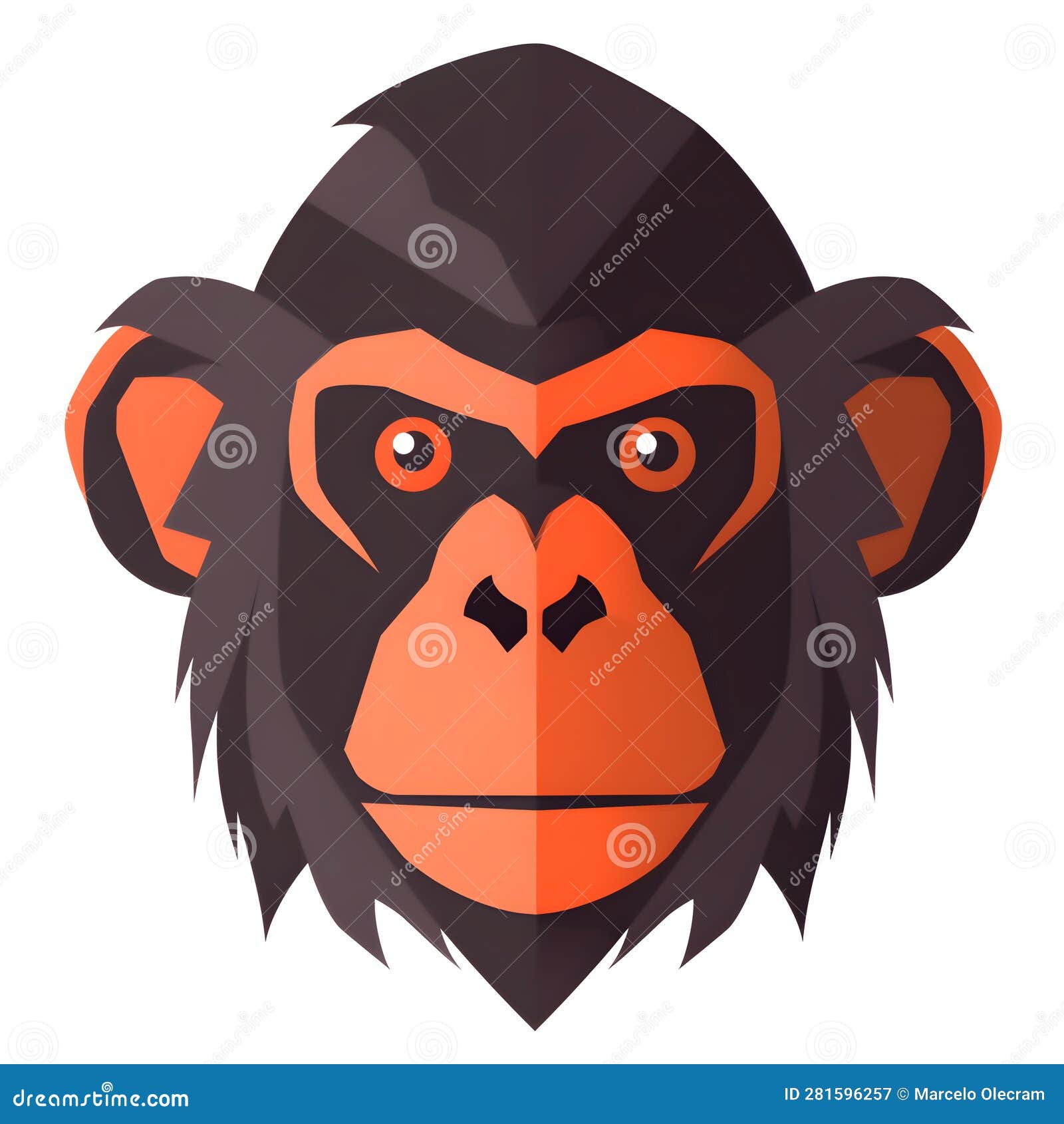 Minimalist Drawing of a Monkey on a Solid Background. Logo Style ...