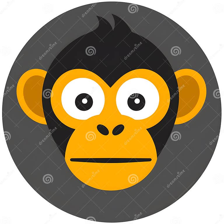 Minimalist Drawing of a Monkey on a Solid Background. Logo Style ...
