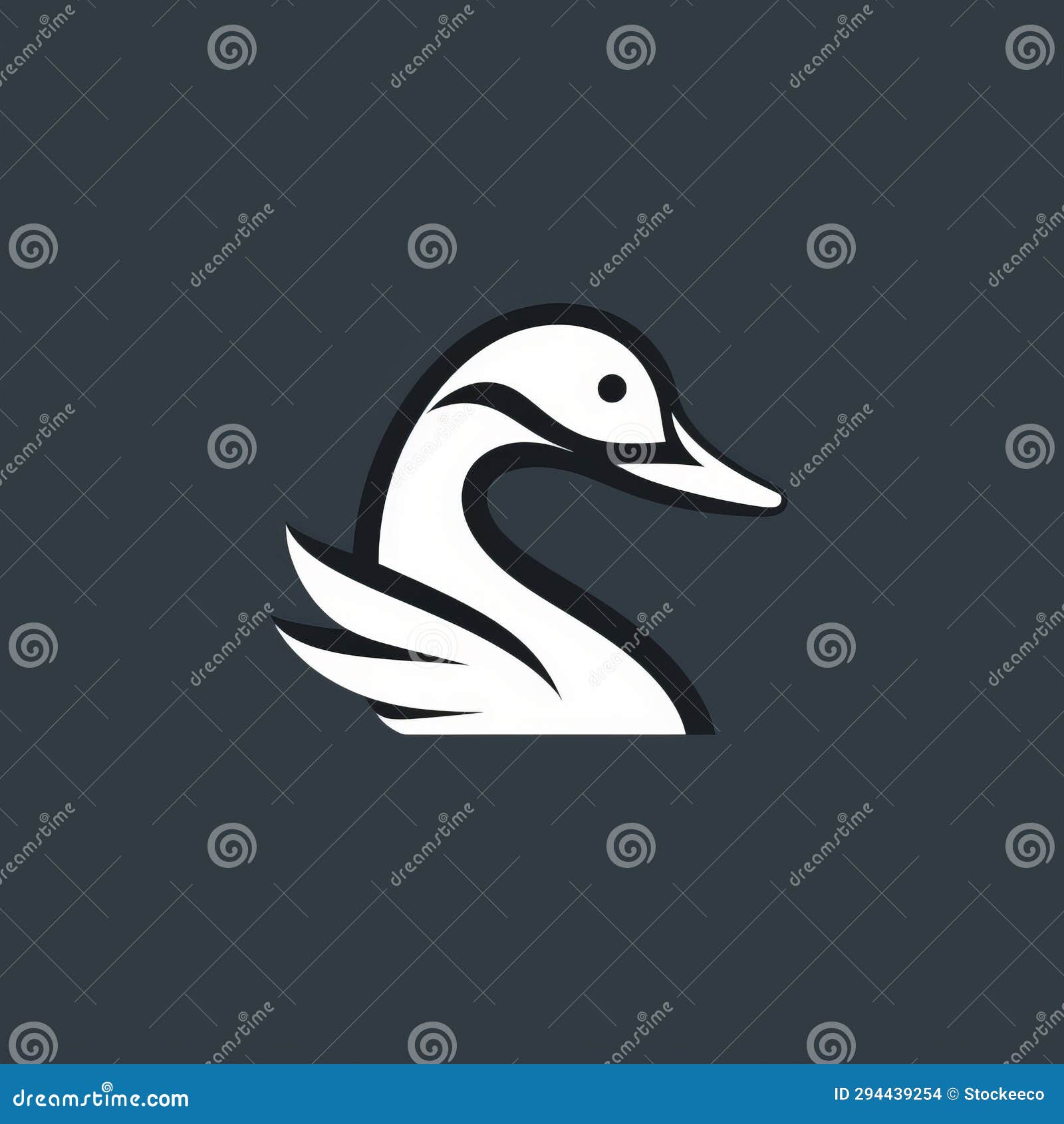 Minimalist Duck Logo: Aggressive Side Silhouette in Flat Vector Design ...
