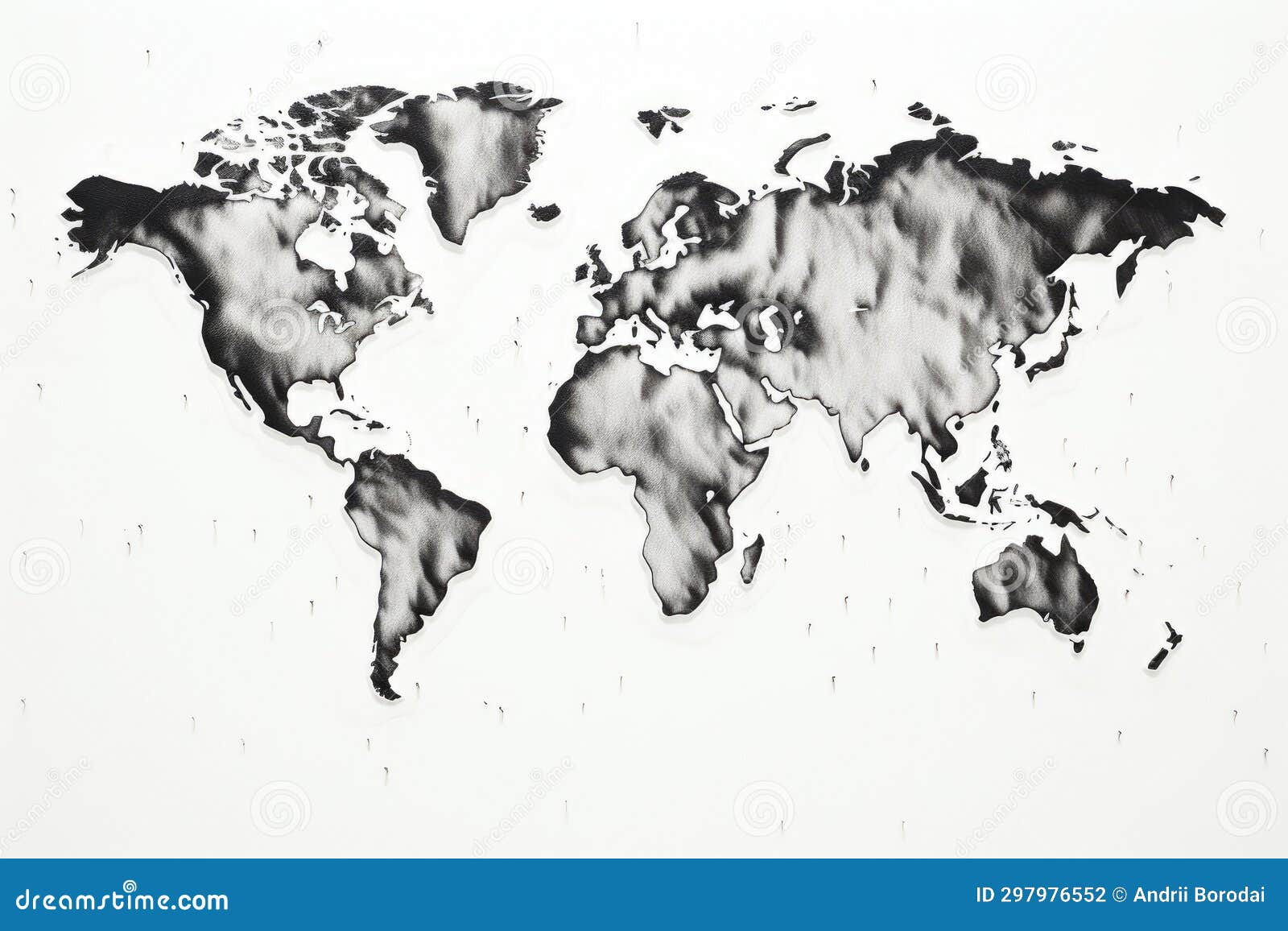 Minimalist Earth Map Sketch. Generative Ai. Stock Illustration ...