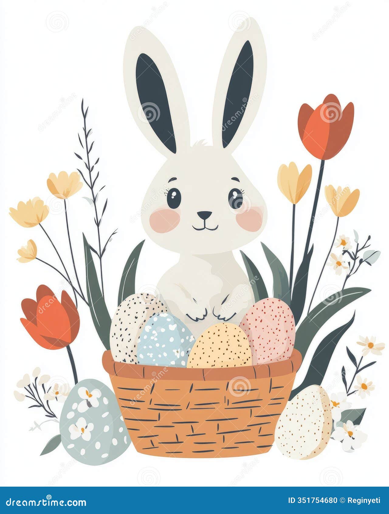 Minimalist Easter Parade Logo Design with Whimsical Bunny and Eggs ...