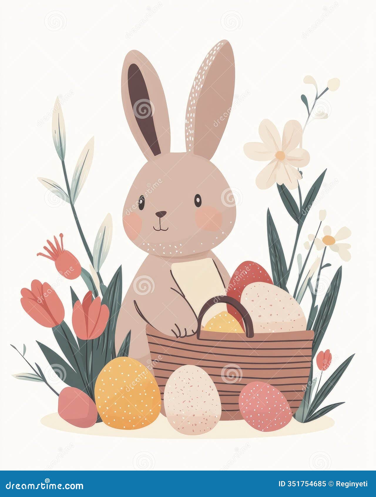 Minimalist Easter Parade Logo Design with Whimsical Bunny and Eggs ...