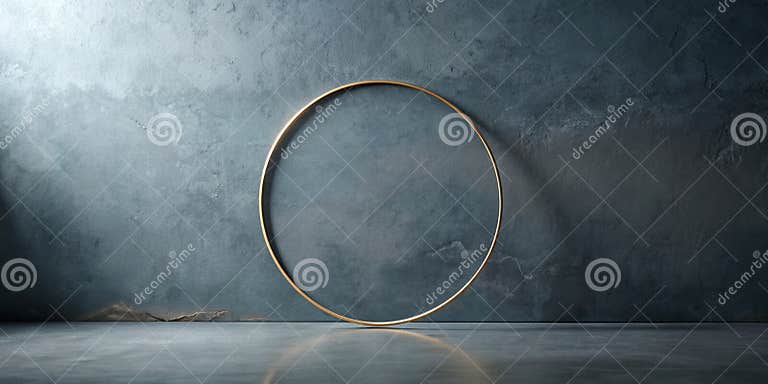 Minimalist Elegance a Floating Circle on a Cool Slate Grey Solid ...