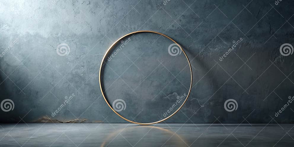 Minimalist Elegance a Floating Circle on a Cool Slate Grey Solid ...