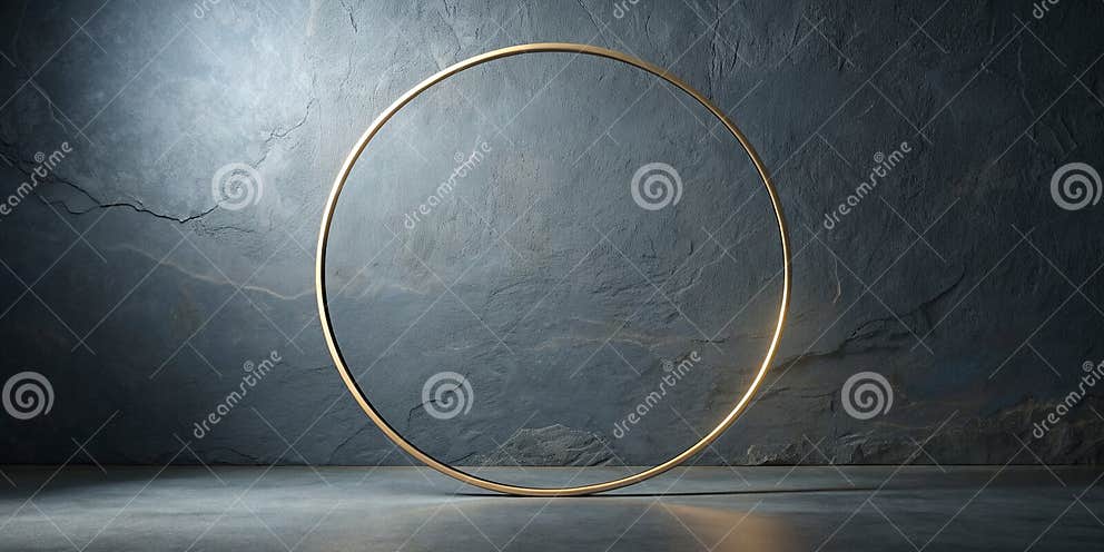 Minimalist Elegance a Floating Circle on a Cool Slate Grey Solid ...