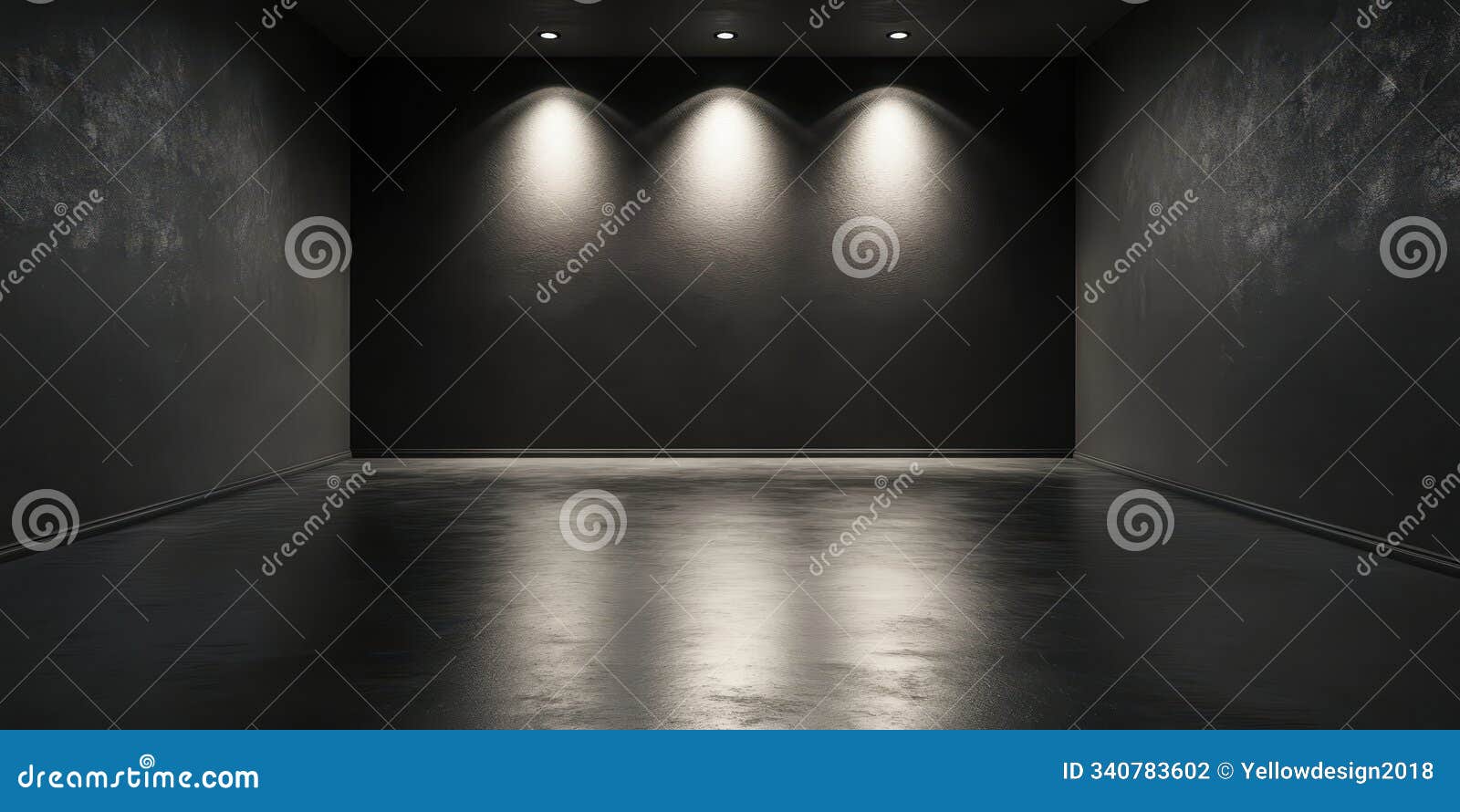 Minimalist Empty Room Interior with Dramatic Lighting and Textured ...