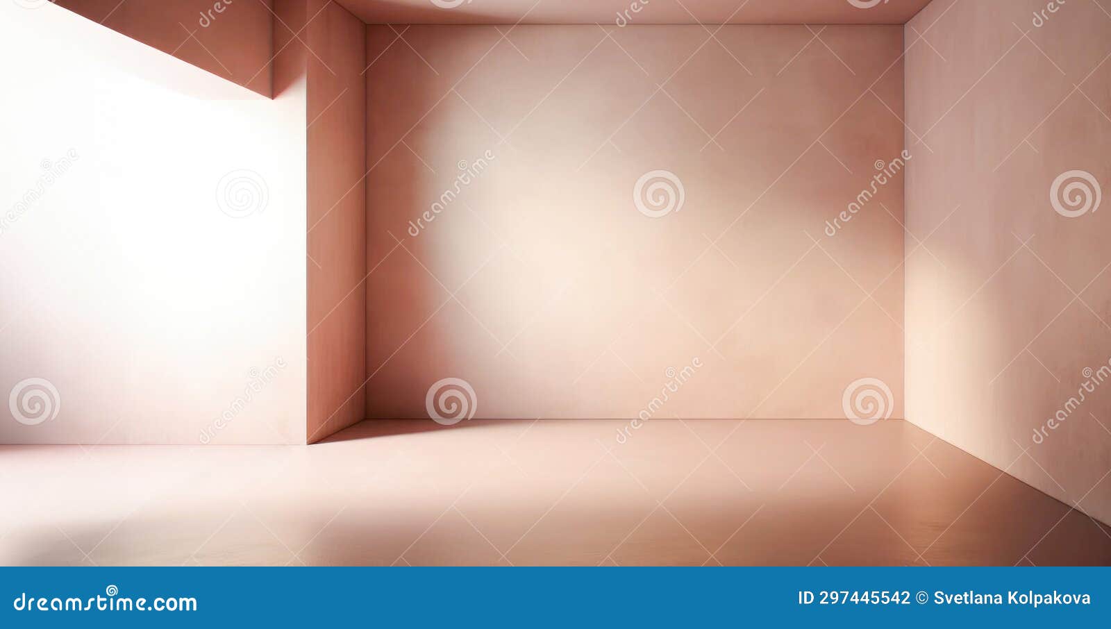Minimalist Empty Room with Soft Light and Shadow Stock Illustration ...