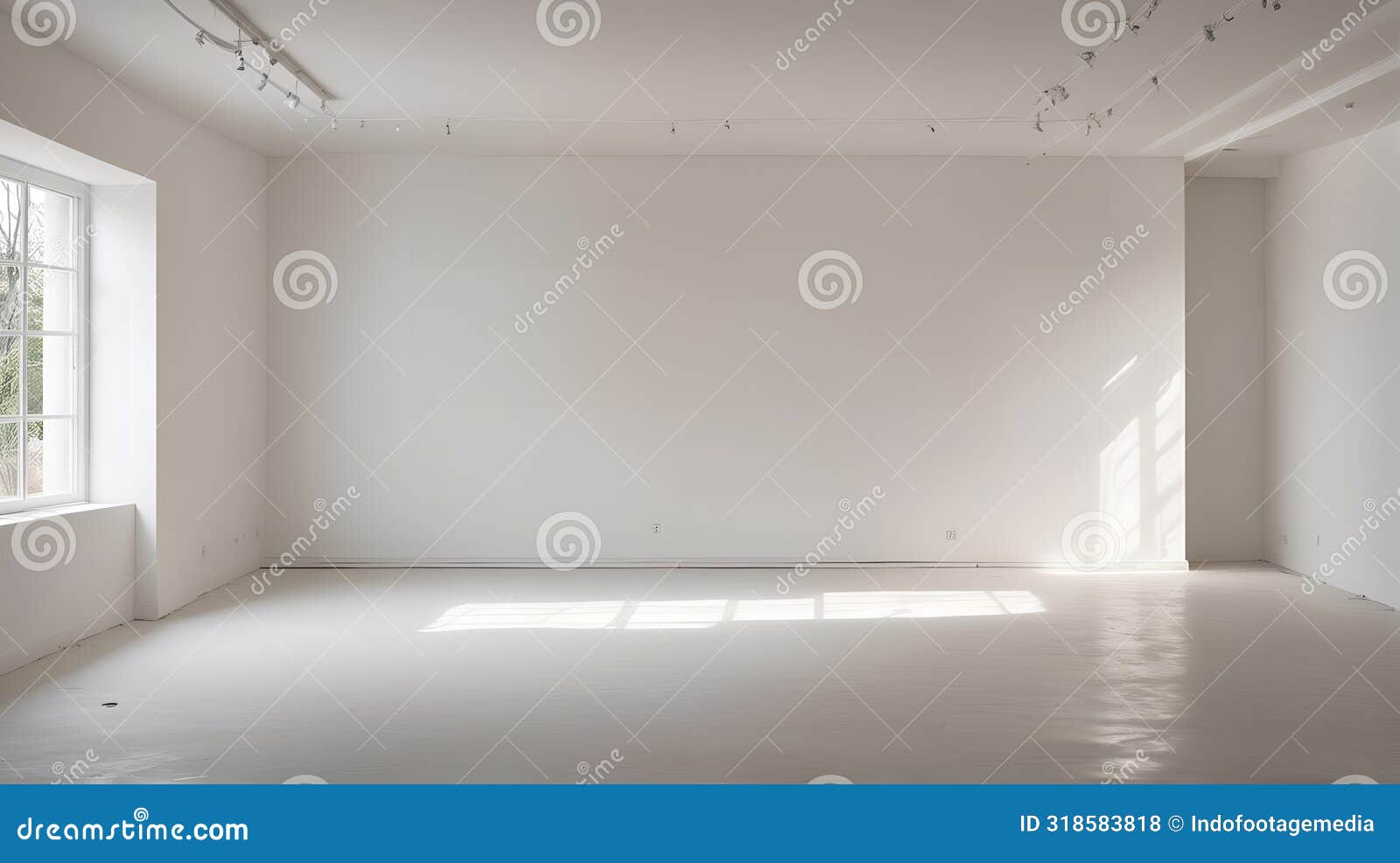 Minimalist Empty Room with White Walls and a Minimalist Design. Side ...