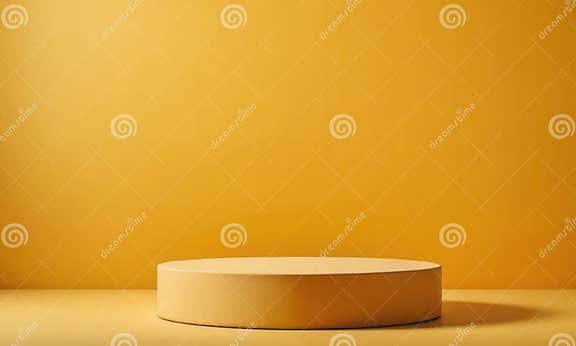 Minimalist Empty Yellow Platform for Display or Stage on a Matching ...