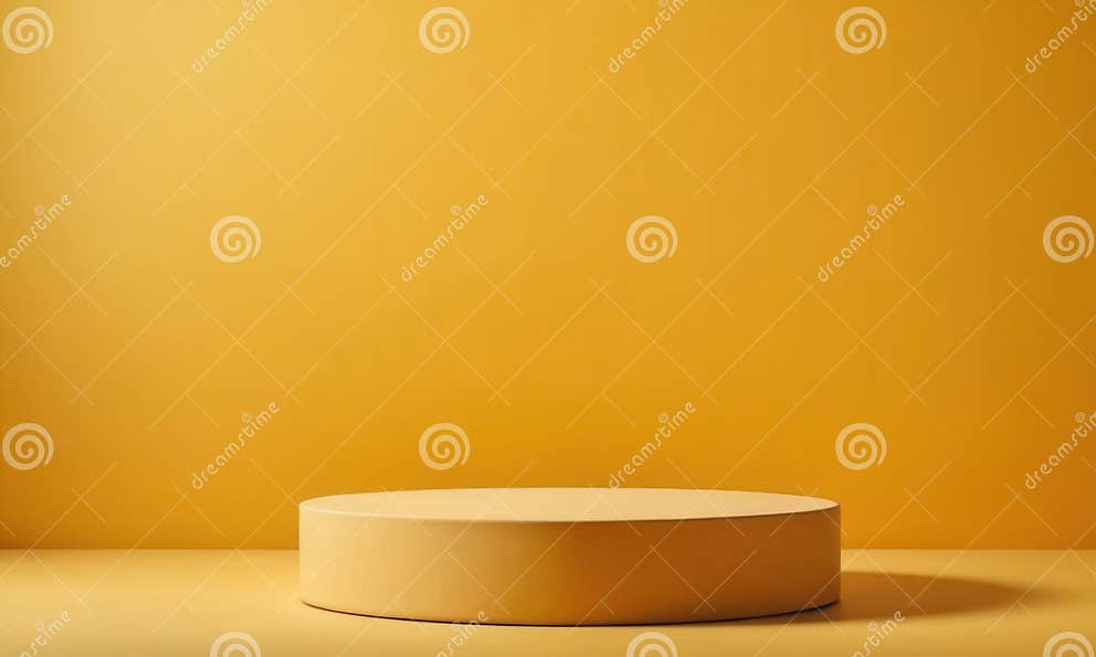Minimalist Empty Yellow Platform for Display or Stage on a Matching ...