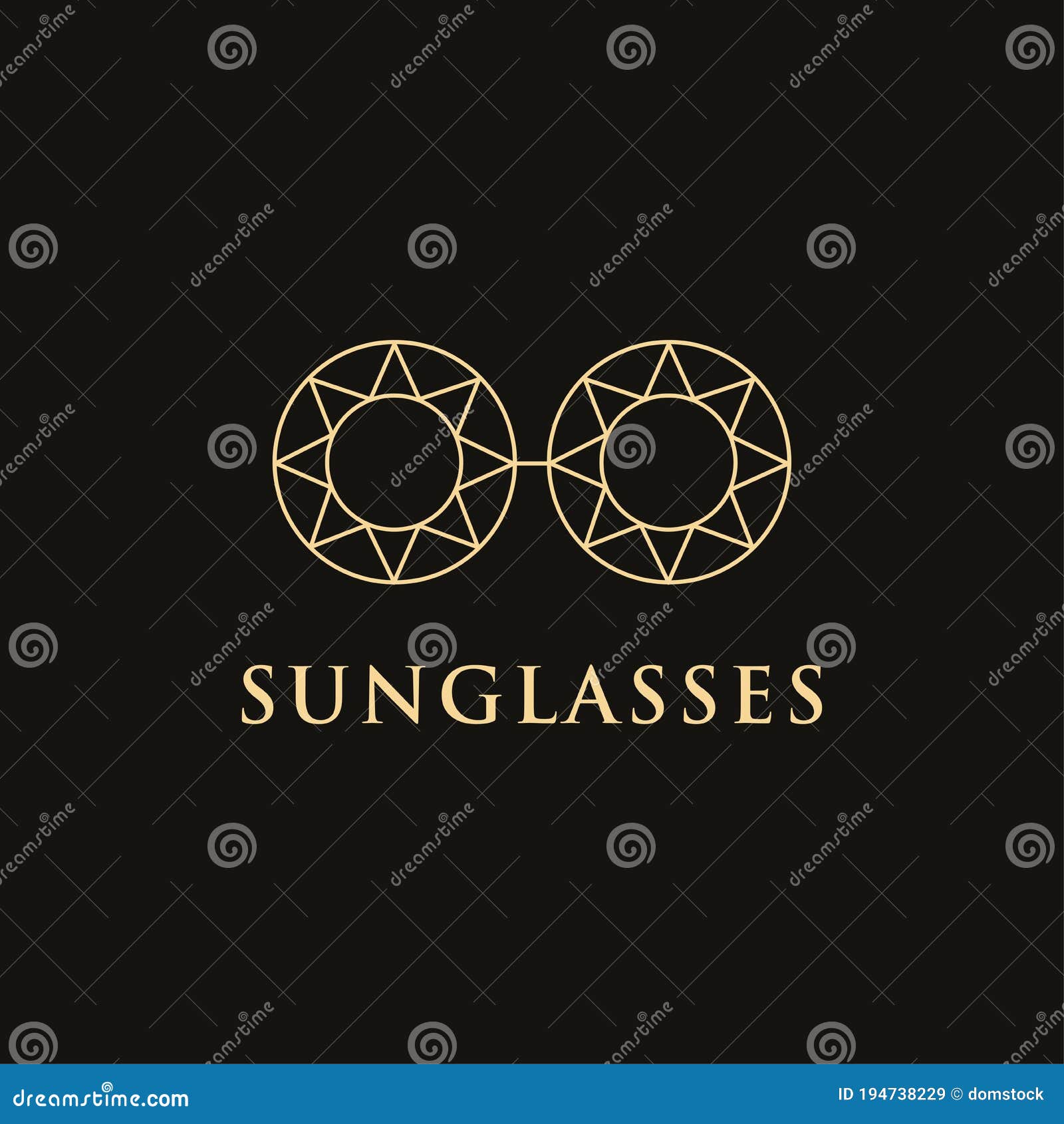 Sun Glasses Logo Design For Manufacturing Vector Illustration ...
