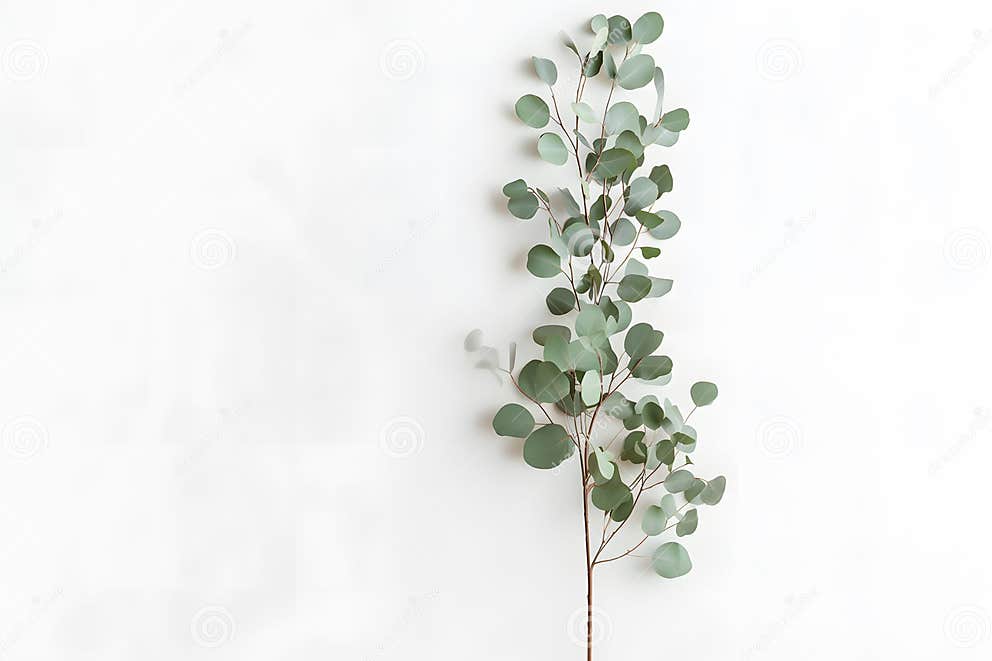 Minimalist Eucalyptus Branch Stock Illustration - Illustration of ...