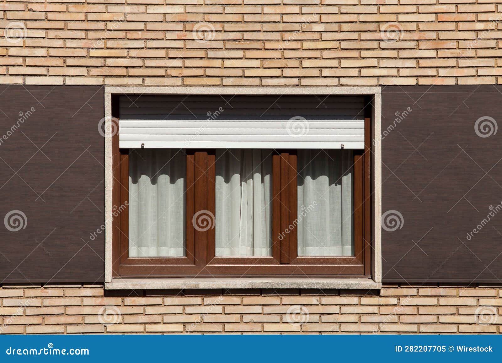 Minimalist European Building with a Side Window. Stock Image - Image of ...