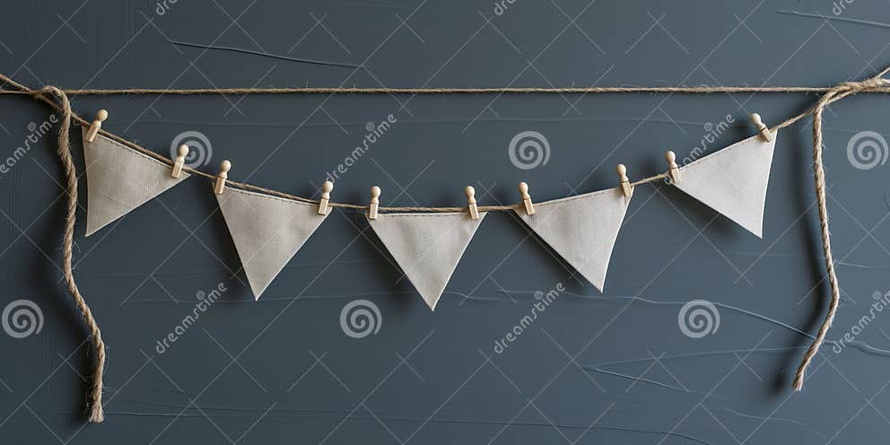 The Minimalist Fabric Bunting, Elegant White Triangular Pennants ...