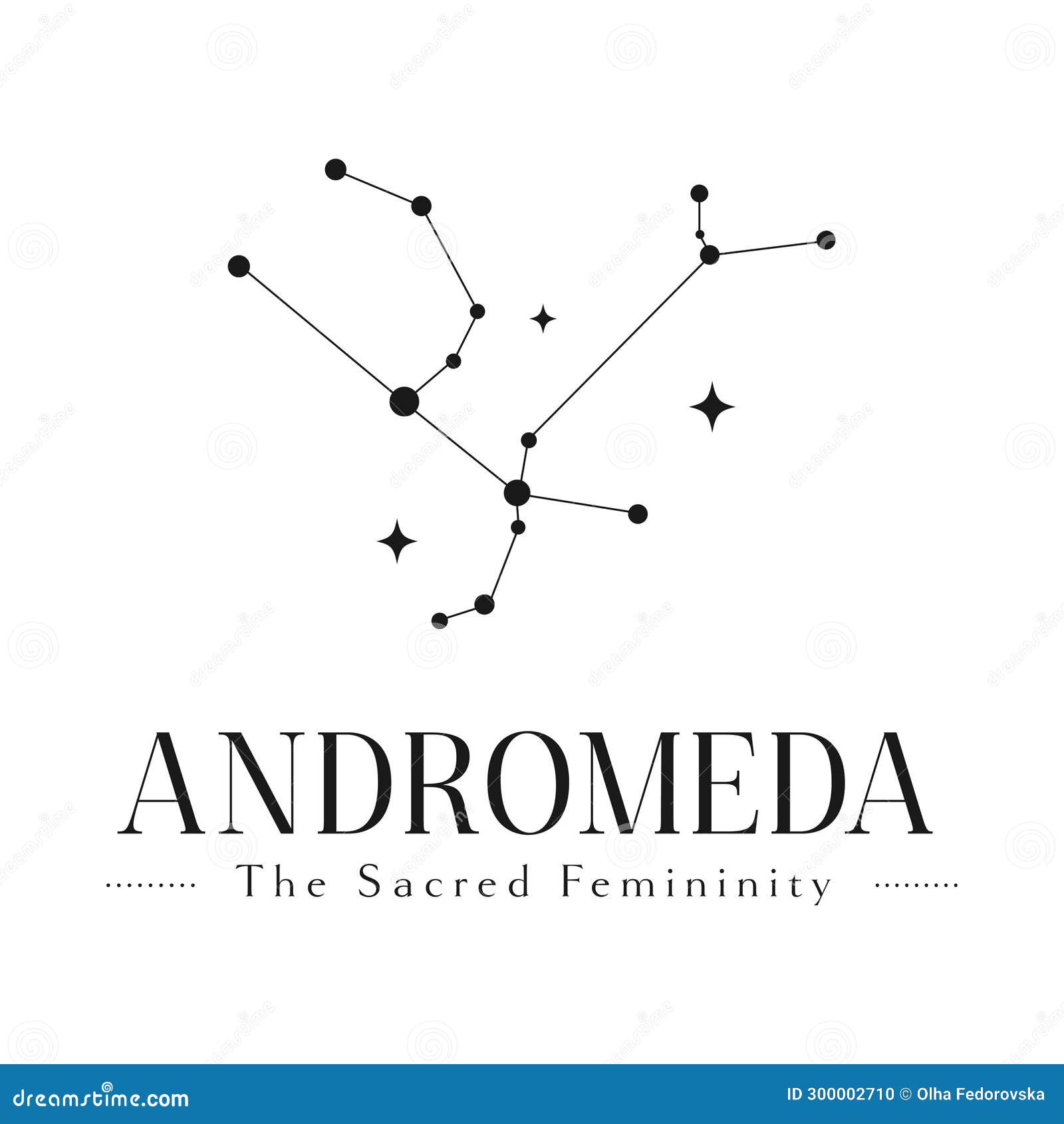 Andromeda. Stellar Star Logo Concept. Constellation with Text. Stock ...