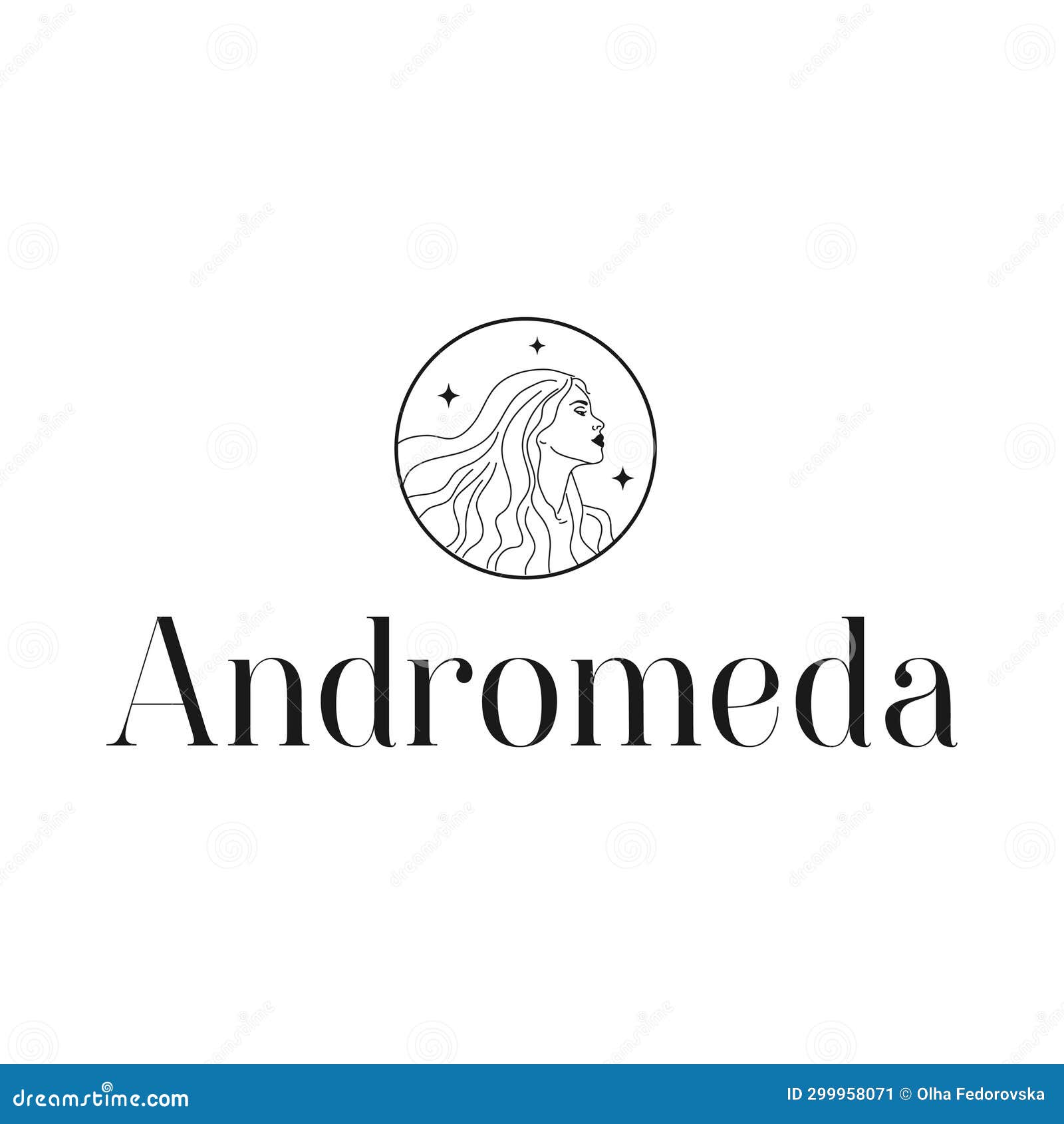 Andromeda with Text. Stellar Star Logo Concept. Composition-2. Stock ...